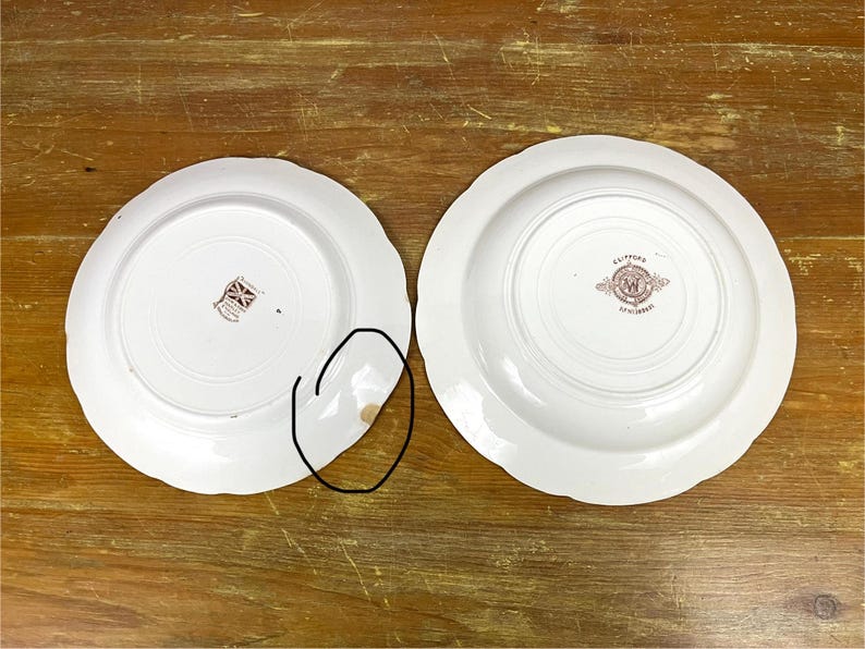 Antique Brown White Transferware Plates Bowls Avondale, Canova ...