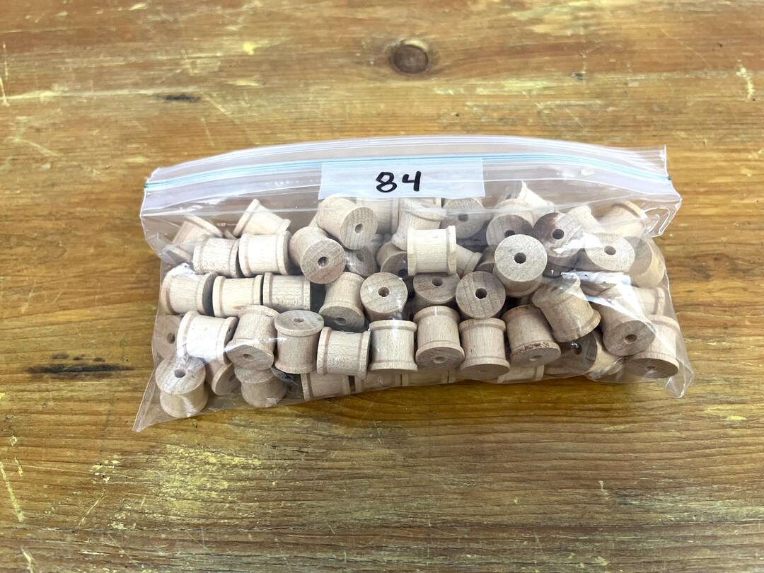 Mini Wood Spools Set of 84 Spools Sewing Supplies Craft Ideas Kids ...