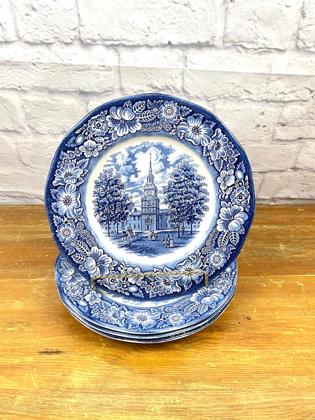 Vintage Liberty Blue Dinner Plates Set 2 or 4 Blue Transferware ...