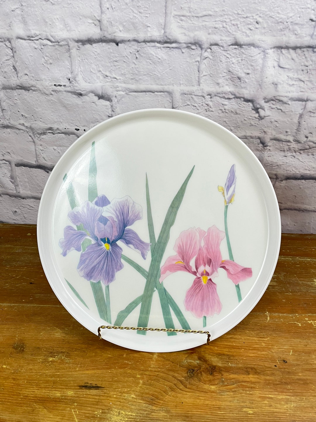 Vintage Iris Themed Melamine Tray White Purple Pink Iris Delta Phi ...