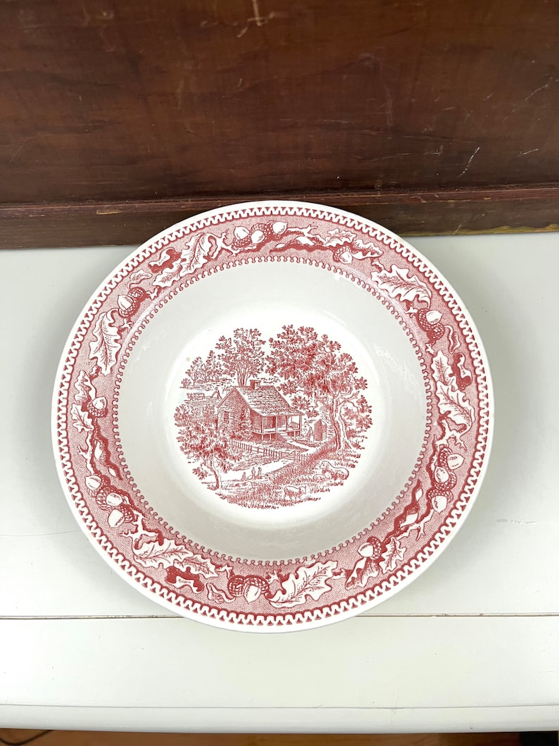 Royal Ironstone Memory Lane Red Transferware Dinnerware Soup - Etsy