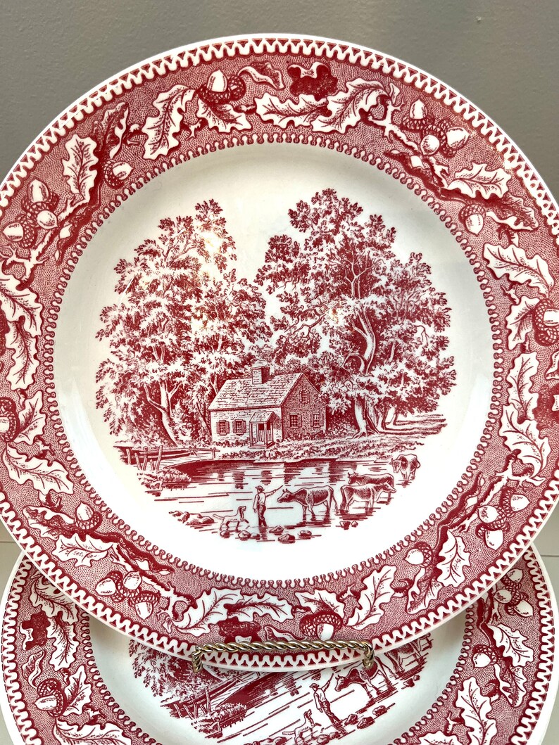 Royal Ironstone Memory Lane Red Transferware Dinnerware Dinner - Etsy