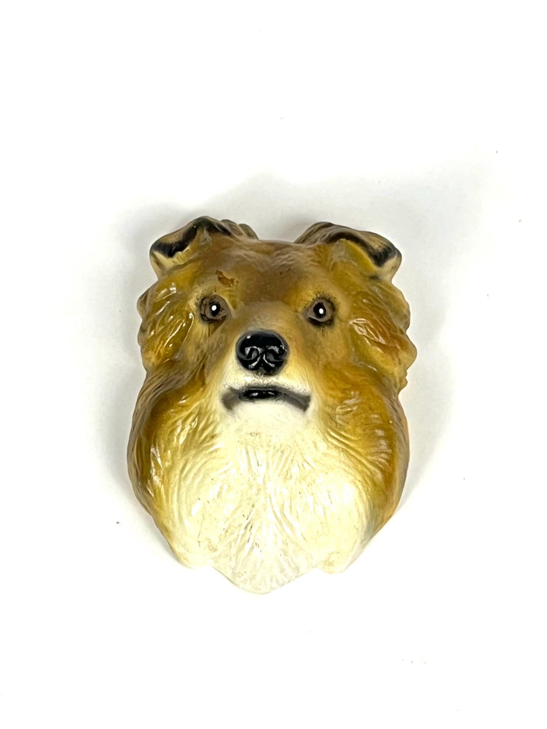 Vintage 80s Chalkware Collie Wall Decor Small Hanging Dog Sculpture ...