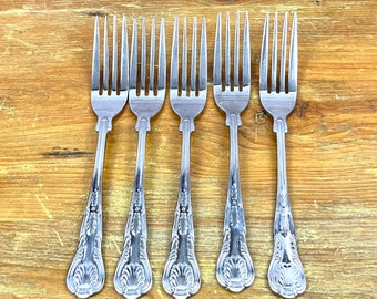 Oneida Northland Royal Shell Pattern Set of 10 Dinner Forks Glossy ...
