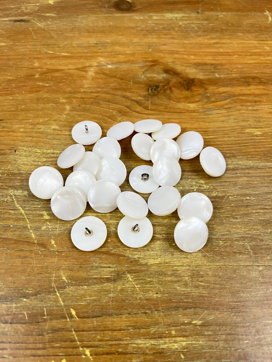 Vintage White Mother of Pearl Buttons or Clear Buttons 3/4 Inch Wide or ...