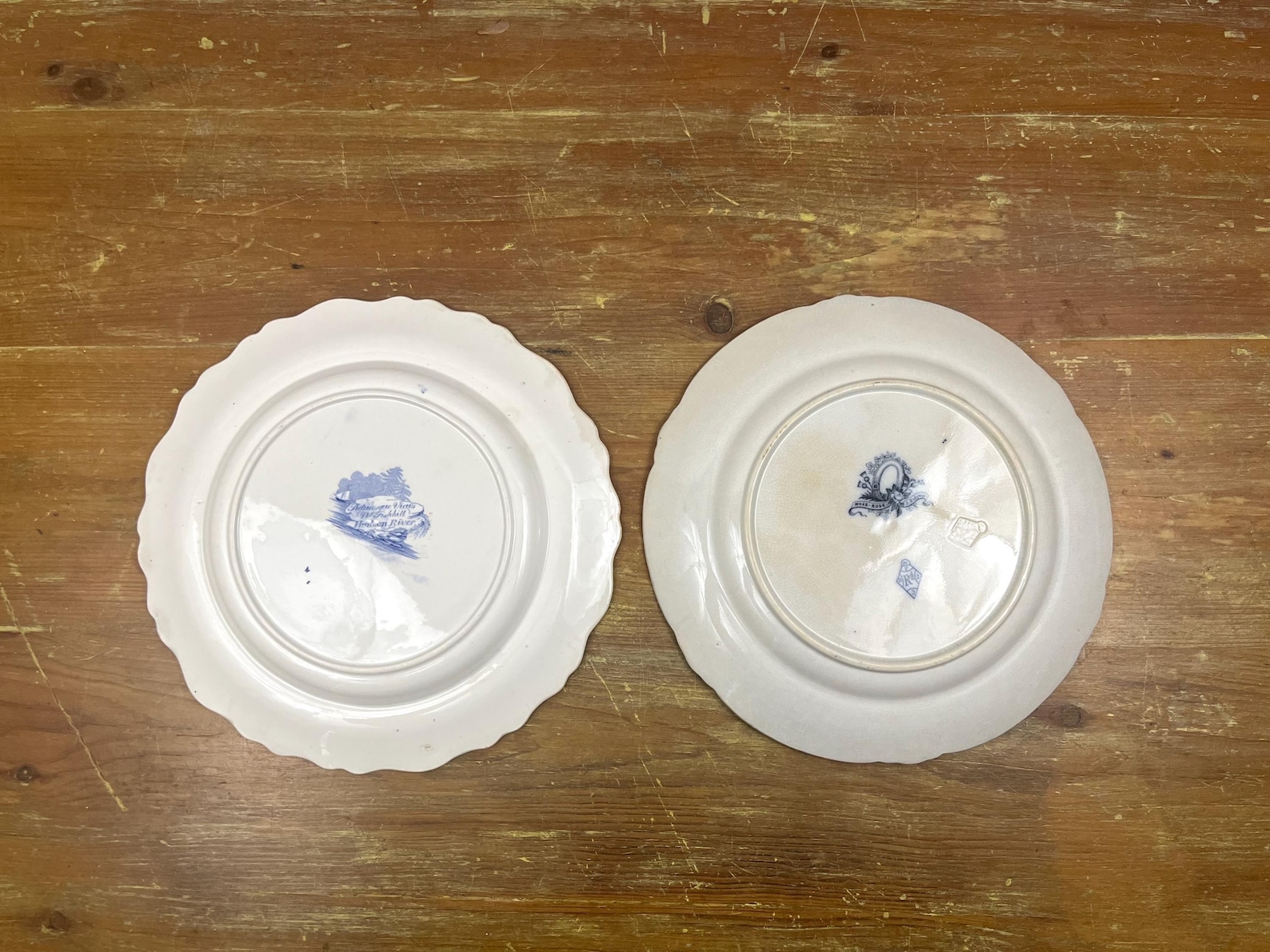 Vintage Antique Blue White Transferware Plates Decorative Wall Plates ...