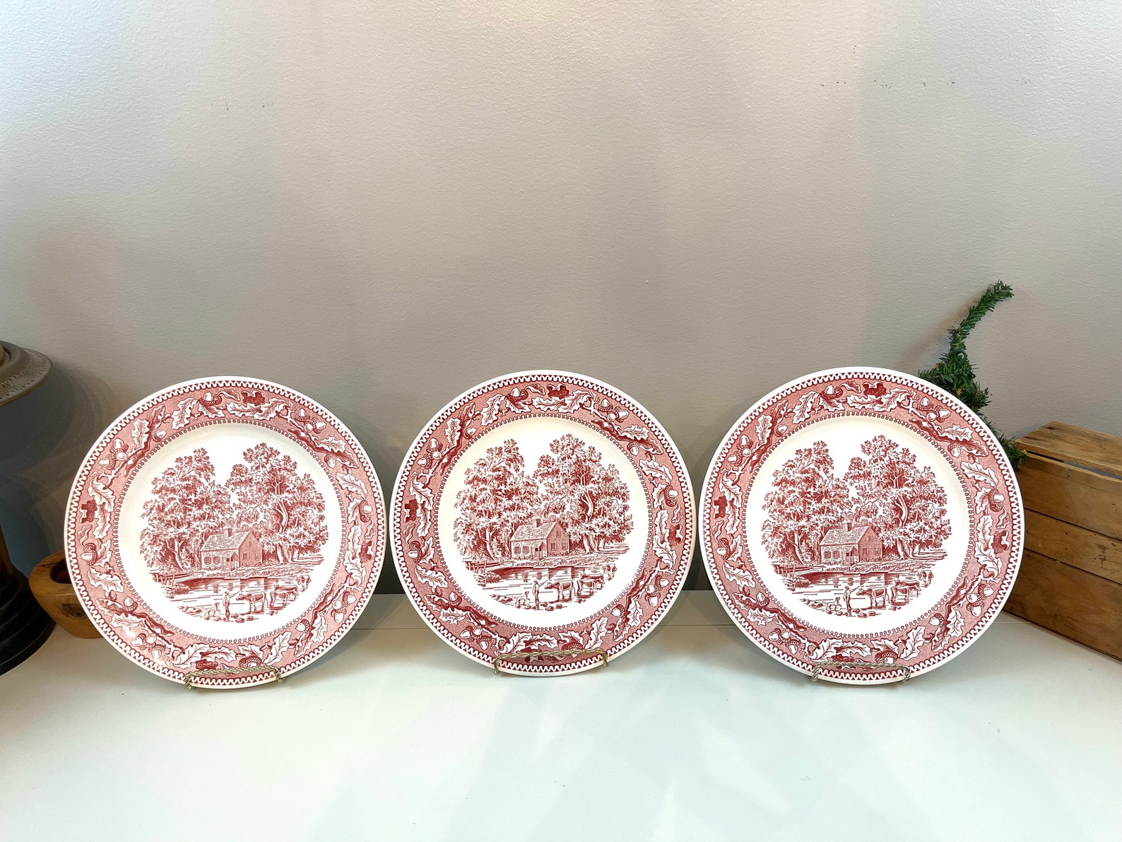 Royal Ironstone Memory Lane Red Transferware Dinnerware Dinner - Etsy