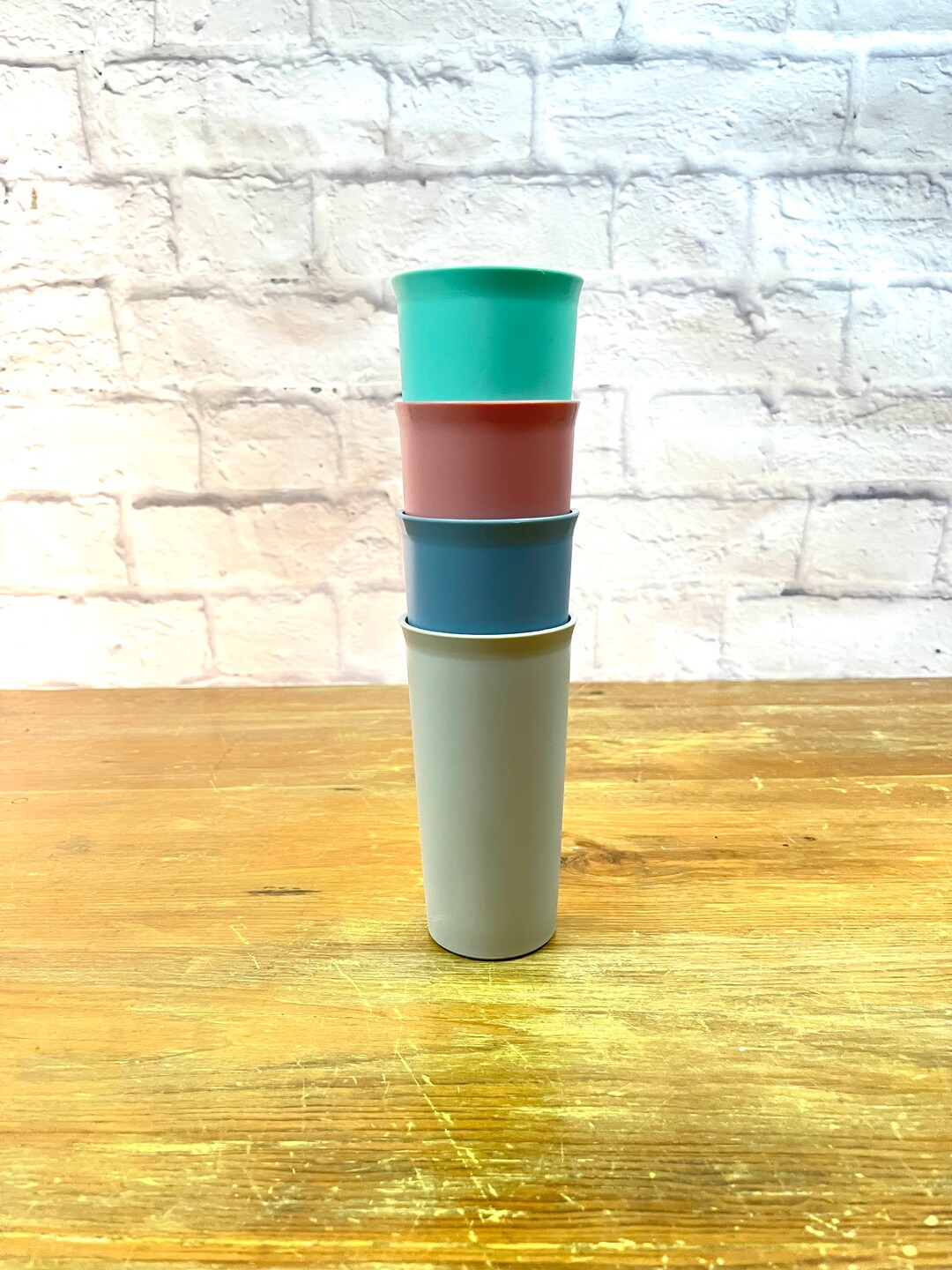 Vintage Tupperware Tumblers Back Yard Lemonade Glasses Kid Proof Beach ...