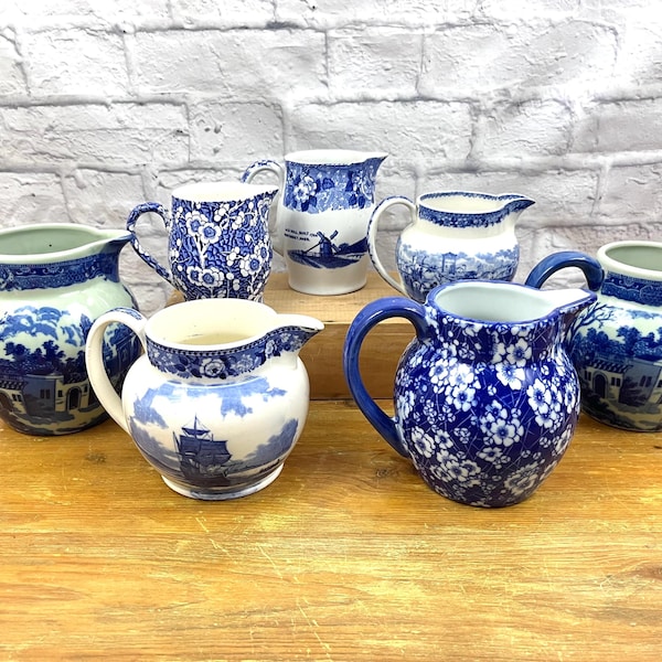 Flow Blue Pitcher - Etsy