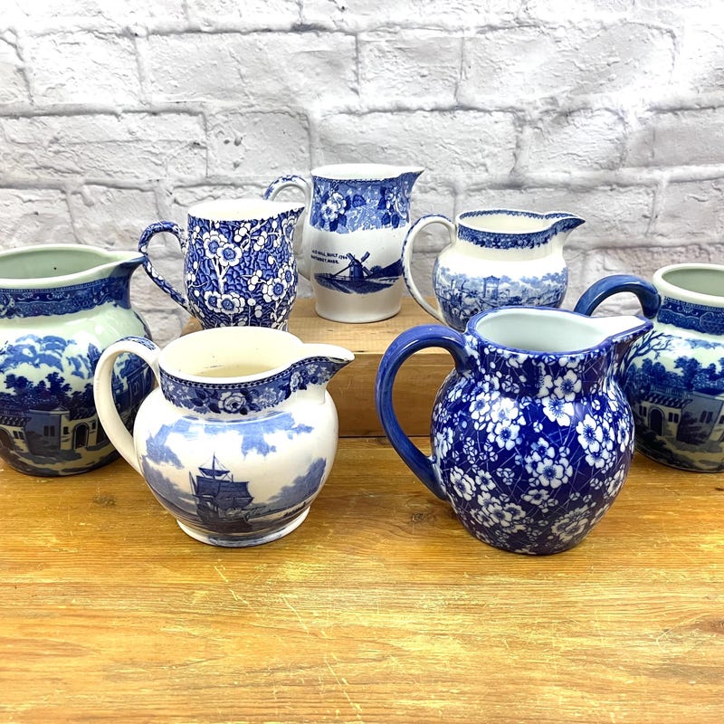 Flow Blue Jug Pitcher - Etsy