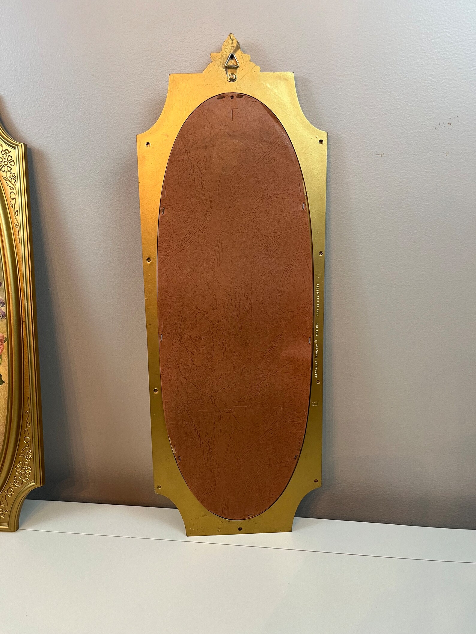 Mid Century 1964 Cecil Rubino Gold Frame and Painted Floral Vase Art ...