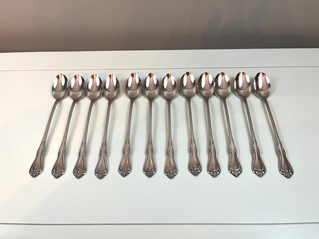 Vintage Oneida Briarwood Ice Tea Spoons All-american Stainless Ice ...