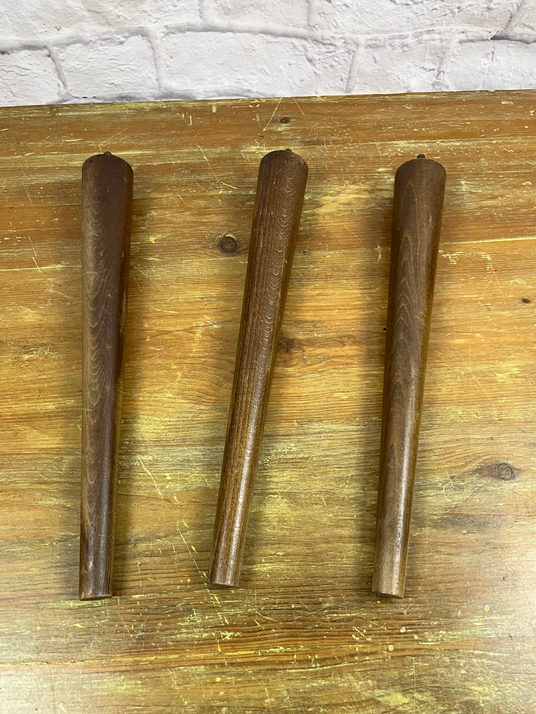 Vintage Wood Tapered Legs Stool Legs Foot Stool Legs Side Table Legs ...