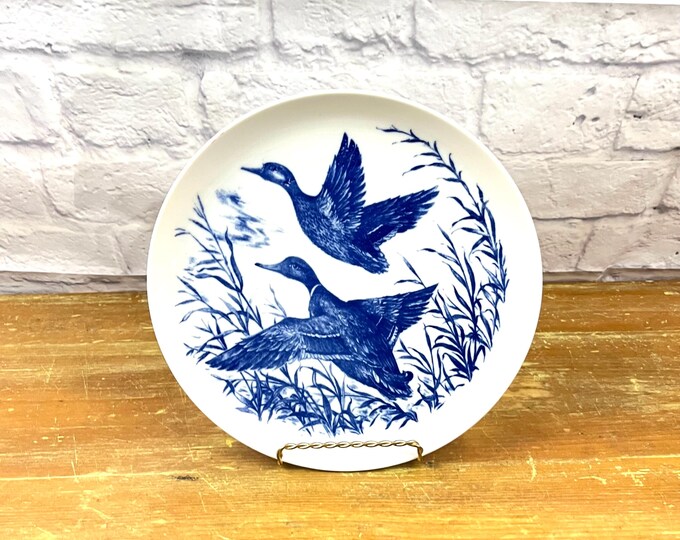 Vintage Blue and White Duck Pair Plate Decorative Wall Plate Schillmann ...