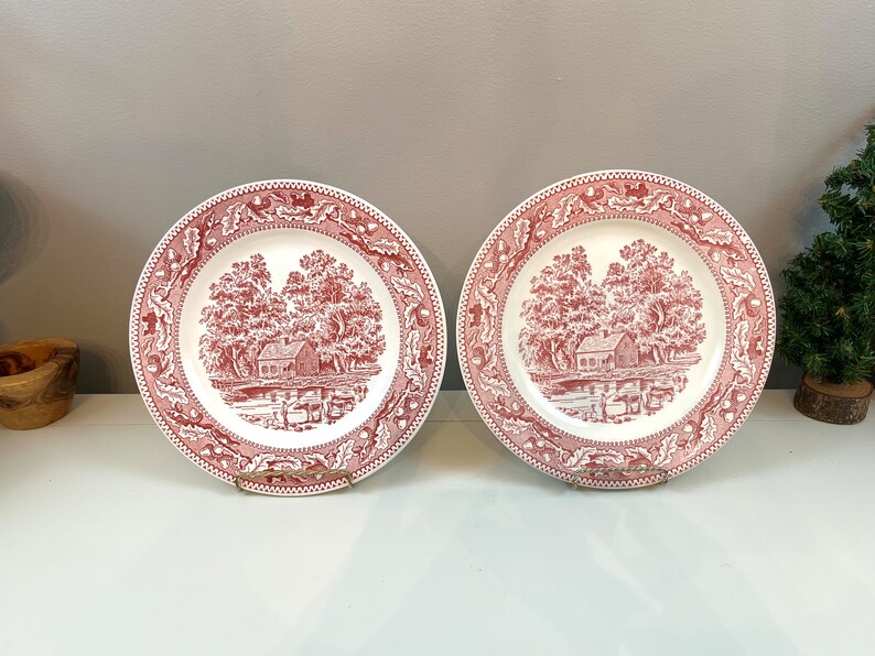 Royal Ironstone Memory Lane Red Transferware Dinnerware Dinner - Etsy