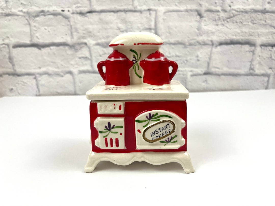 Vintage Instant Coffee Container Kitchen Storage Antique Stove Replica ...