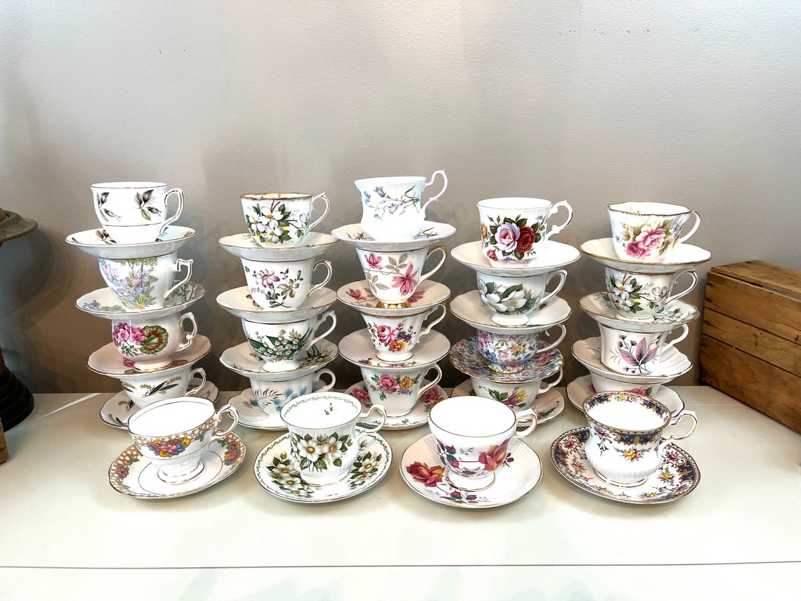 Gorgeous Vintage Mix & Match Teacup Sets Mismatched Tea Party - Etsy
