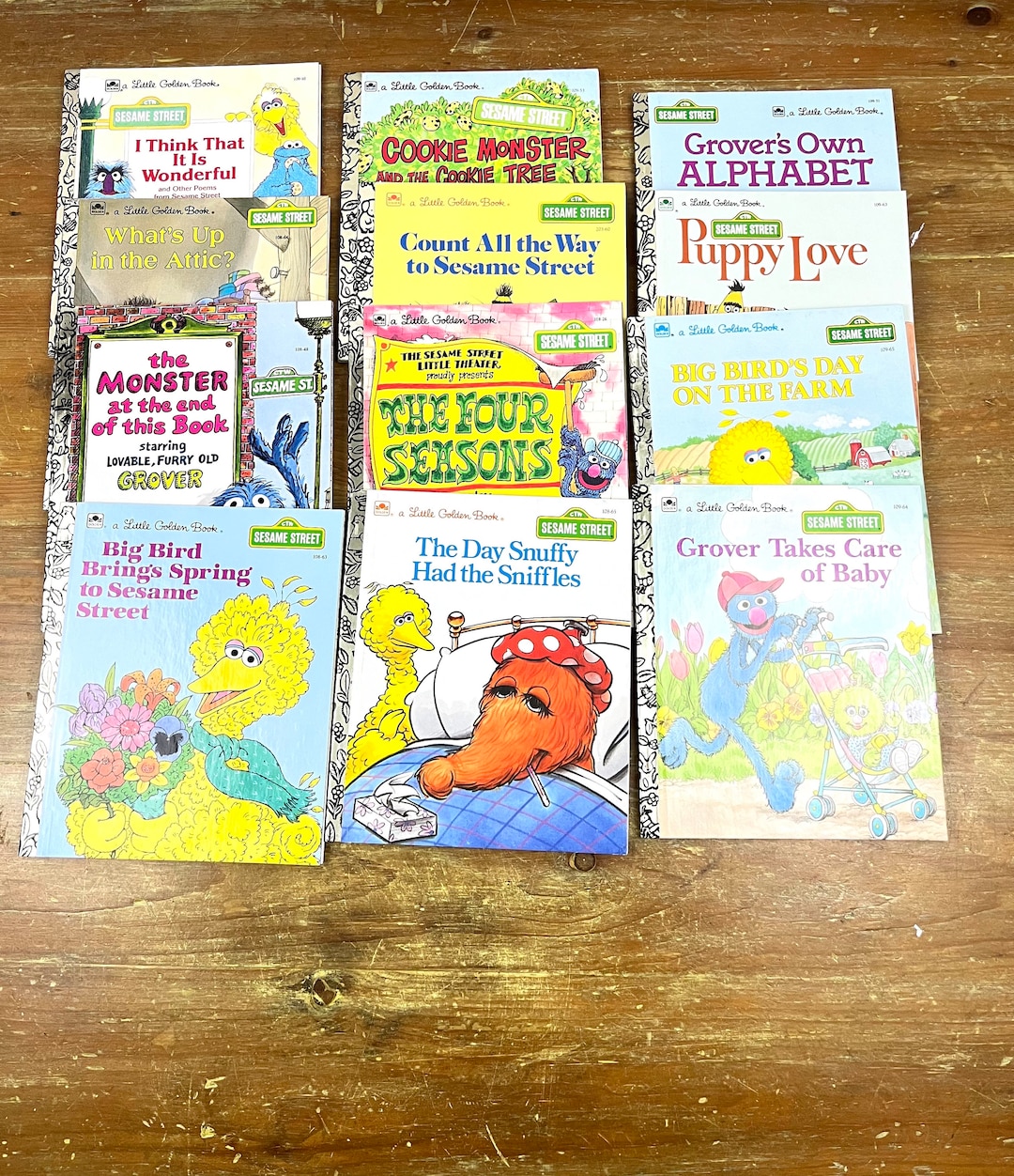 Vintage 70s 80s Sesame Street Golden Books Big Bird Grover Burt and ...