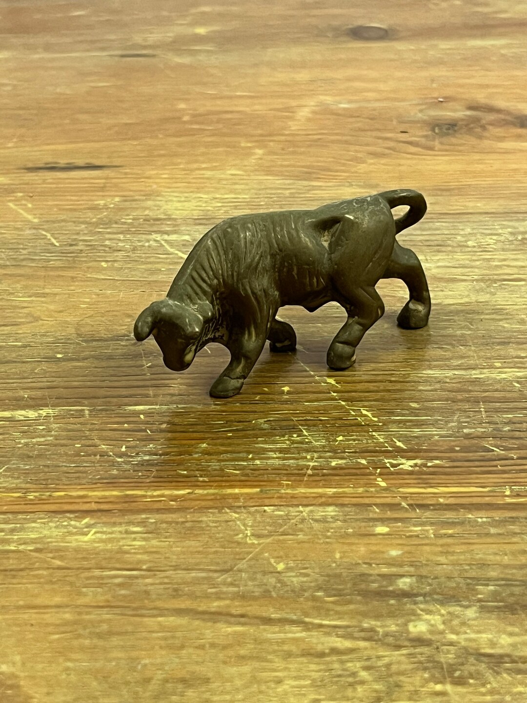 Vintage Brass Bull Figurine Taurus the Bull Zodiac Symbol Gift April ...