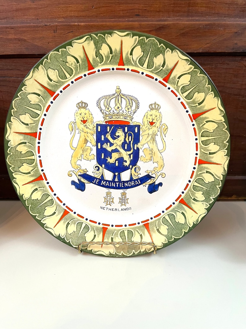 Antique Frank Beardmore Fenton National Emblem Cabinet Plate Decorative ...