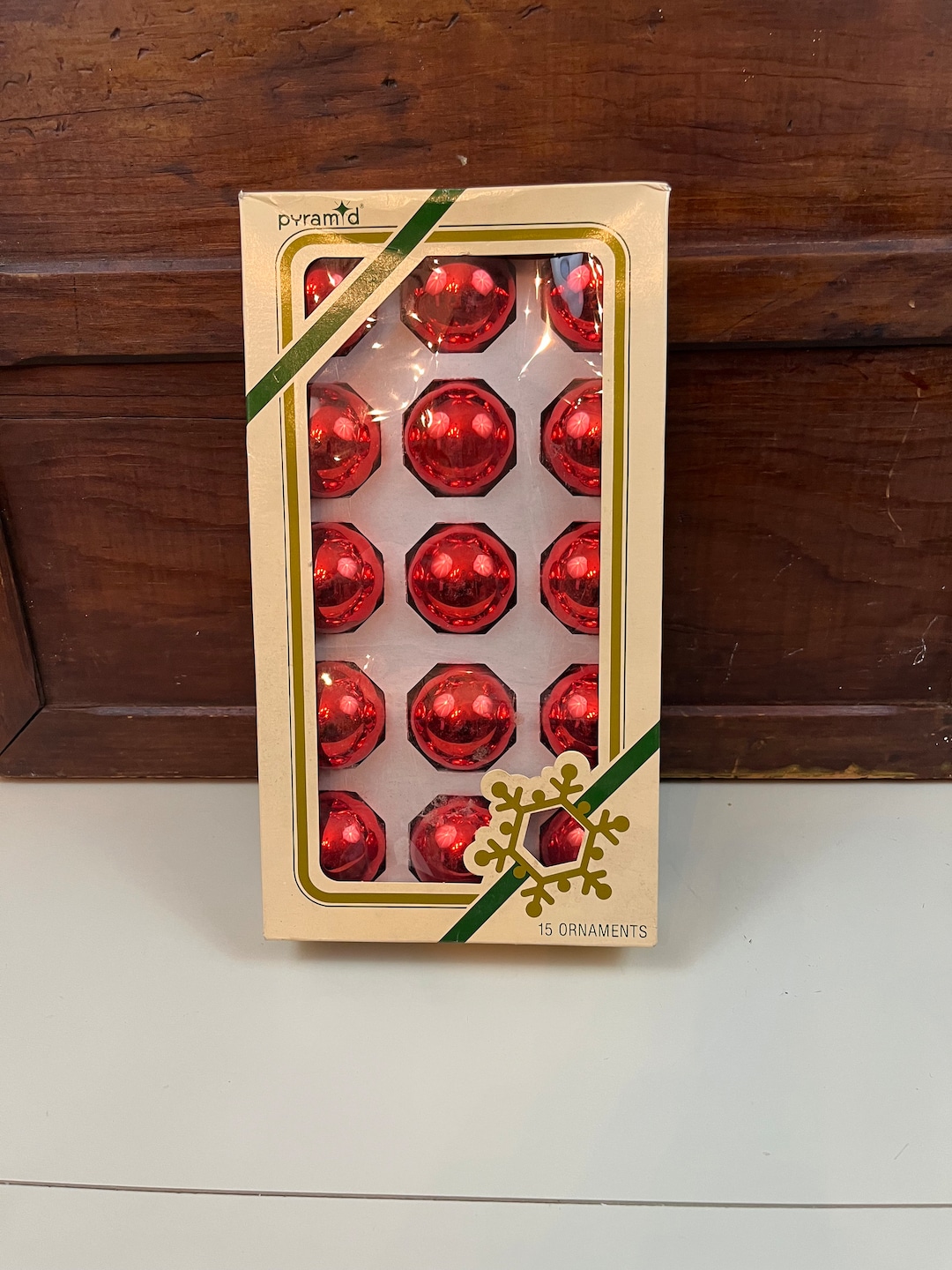 Vintage Shiny Red "pyramid Decorative Ornaments" Set of 15 in a Box - Etsy