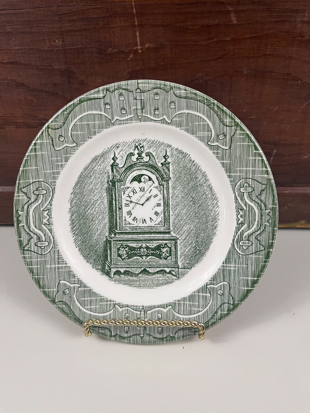 Vintage Green Transferware "the Old Curiosity Shop" Bread Plates ...