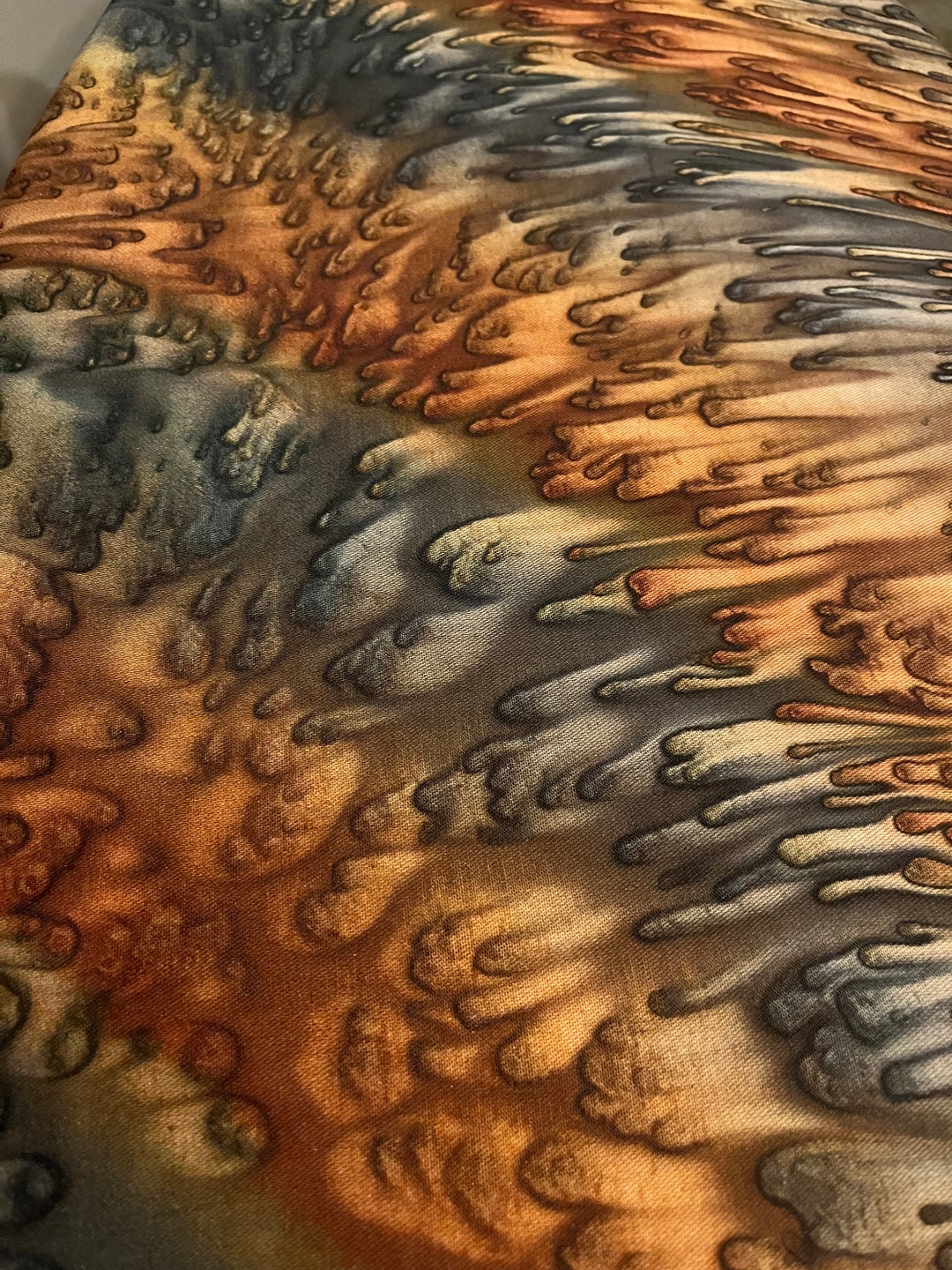 Grey Burnt Orange Brown Watercolored Scarf Drip Paint Style Scarf ...