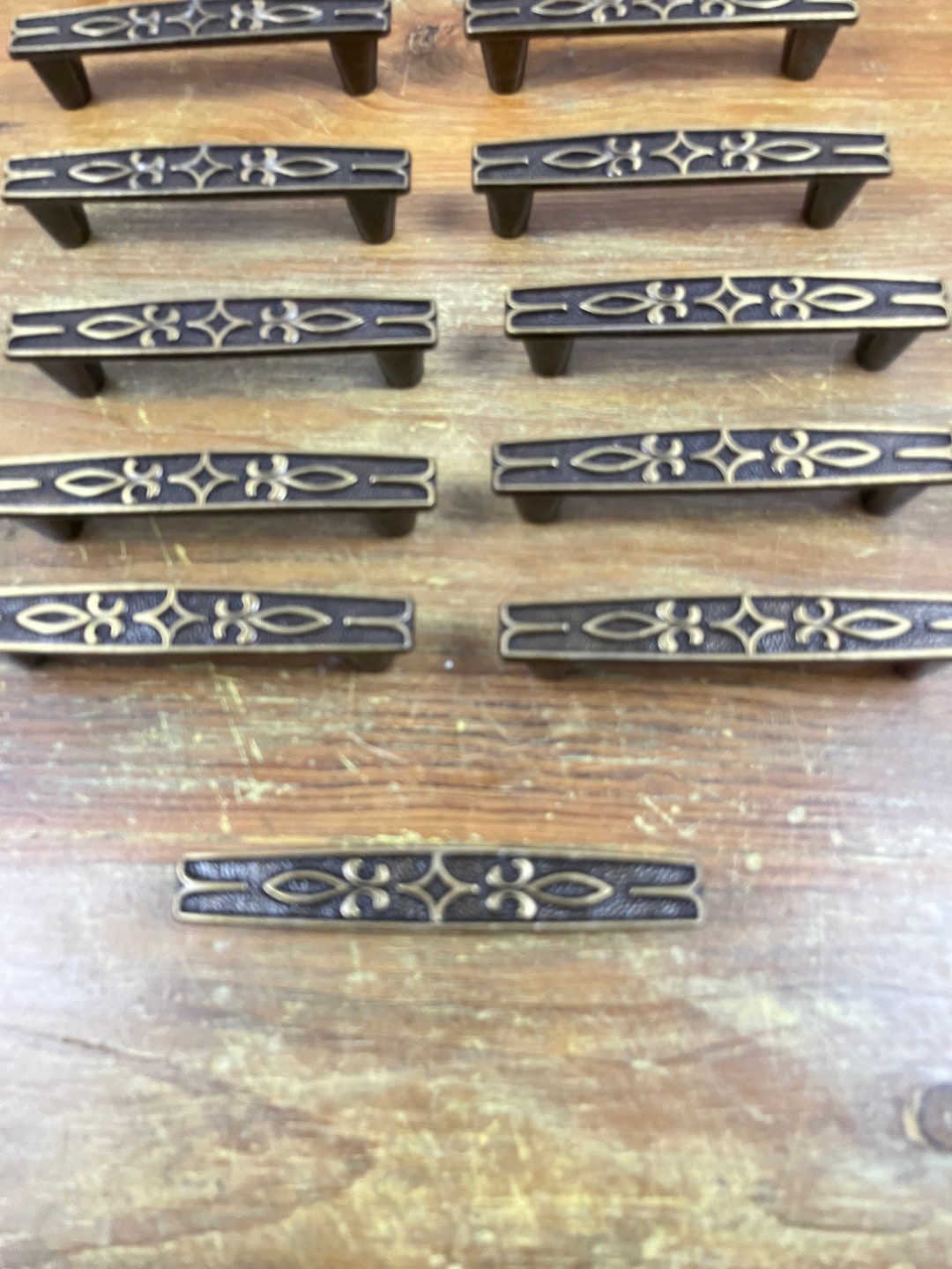 Vintage Narrow Drawer Pulls Cabinet Door Pulls Bureau Hardware Ornate ...