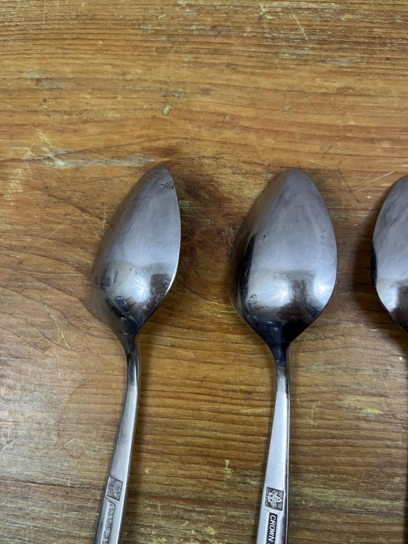Vintage "trisha" Pattern Stainless Crown Royal Japan Flatware Teaspoons ...