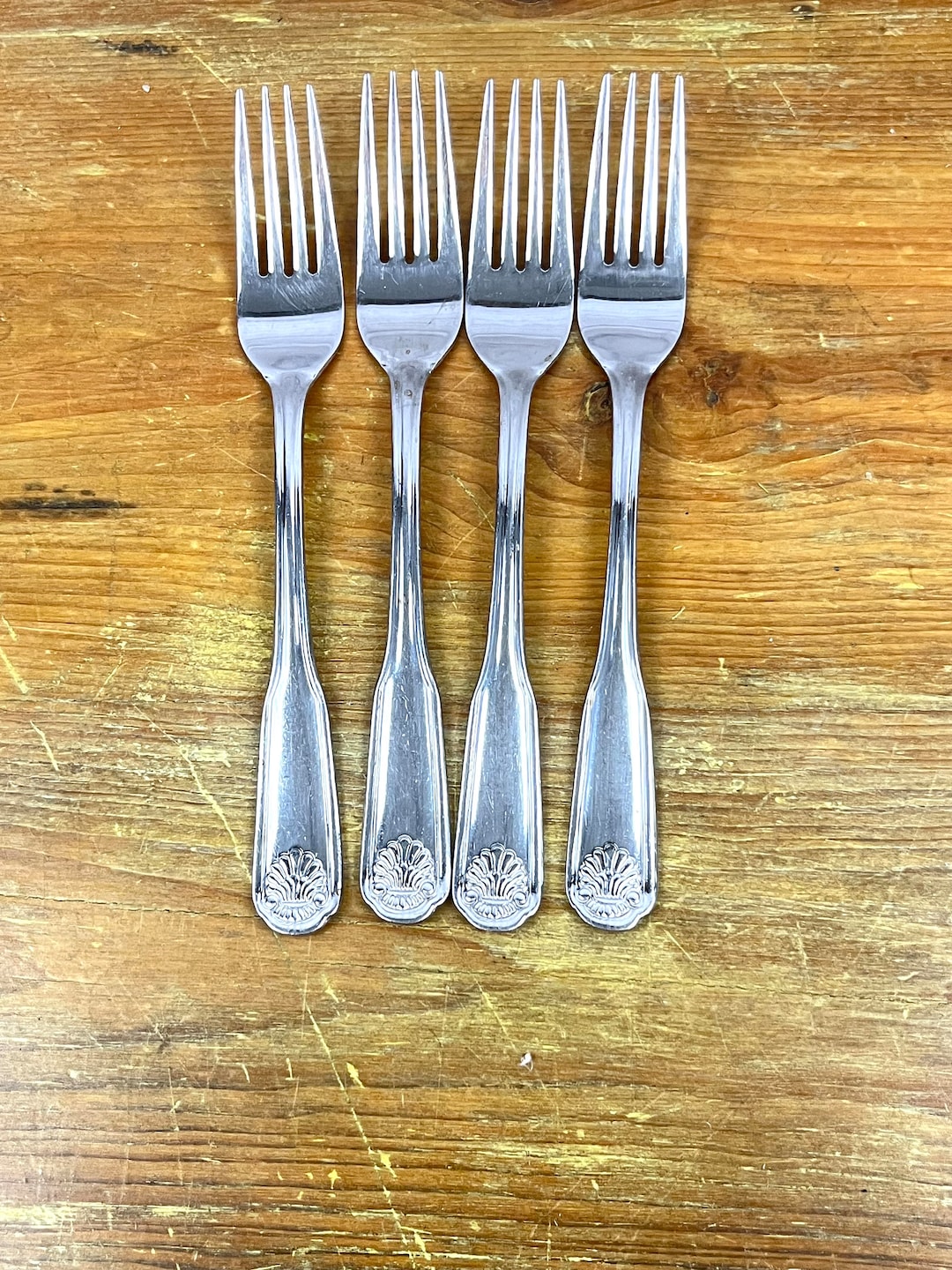 Vintage "cambridge Shell" Faberware Stainless Flatware Salad Forks ...