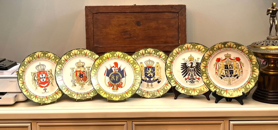 Antique Frank Beardmore Fenton National Emblem Cabinet Plate Decorative ...