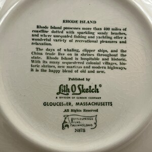 Vintage Rhode Island Decorative Wall Plate Lith-o-sketch Brand Plates ...
