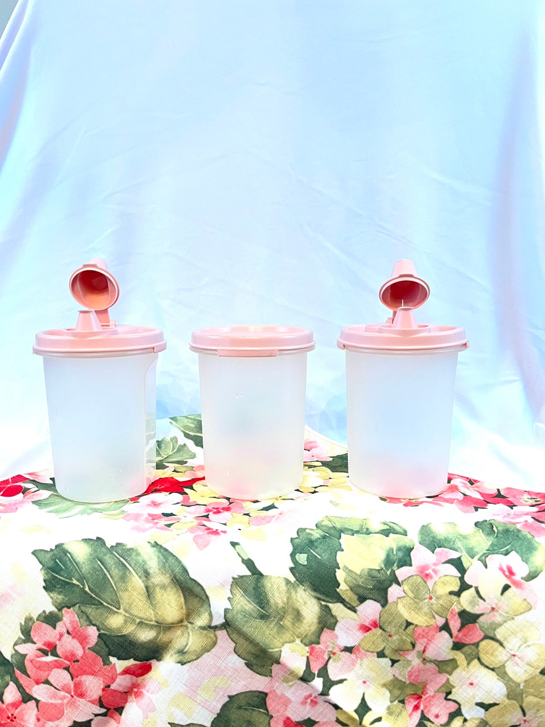 Vintage Pink Tupperware Modular Mates Pour Spout or Cylinder Solid Top ...