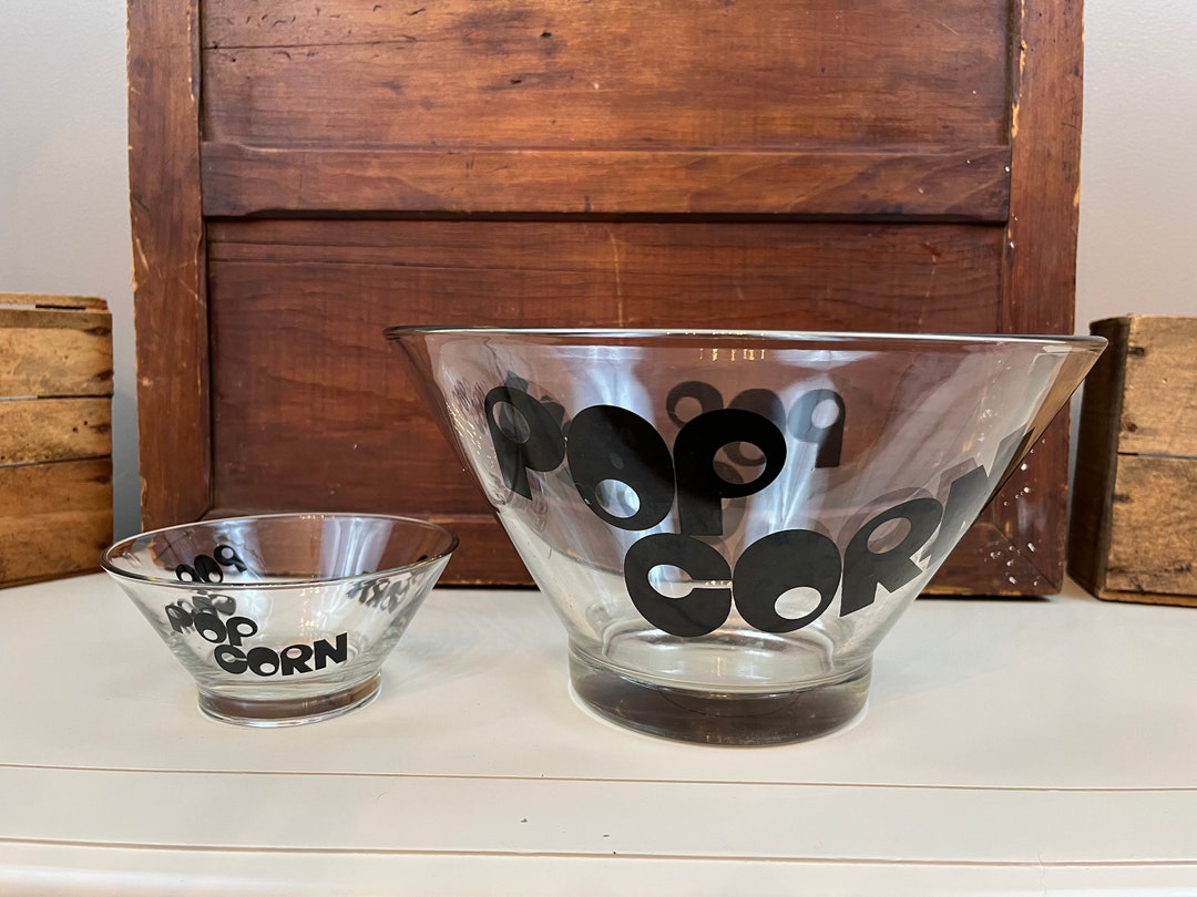 Vintage Popcorn Serving Bowl Plus One Individual Bowl 1970s Wheaton ...