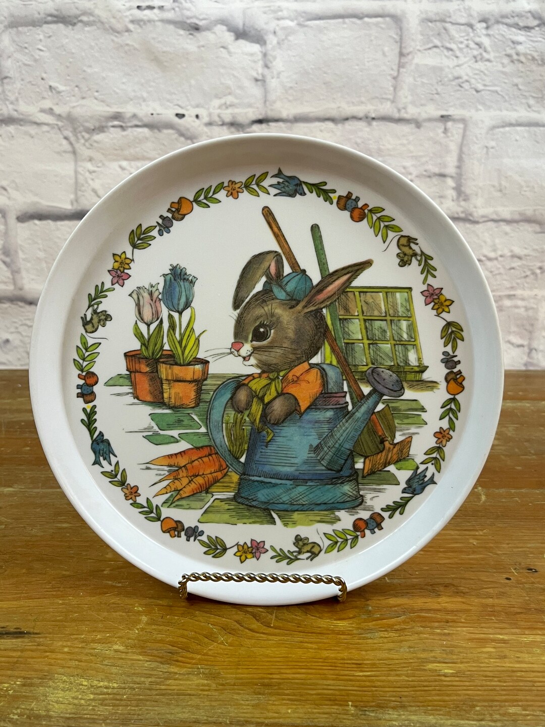 Vintage Melamine Bunny Plate Silite Chicago Easter Plate Children's ...