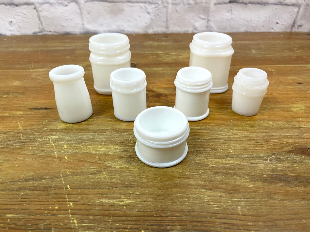 Vintage Collection of Milk Glass Jars "metholatum" and "musterole ...