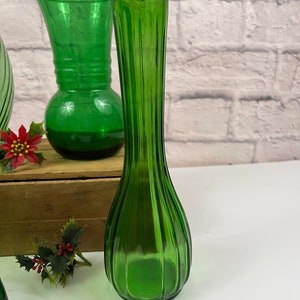 Vintage Green Vase Collection Group of Bright Green Vases Perfect for ...