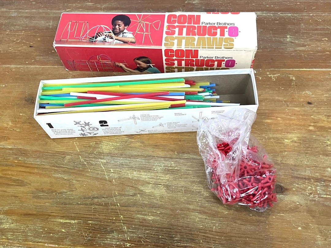 Vintage 70s Constructo- Straws Game Parker Brothers Fun Vintage Gen Ex ...