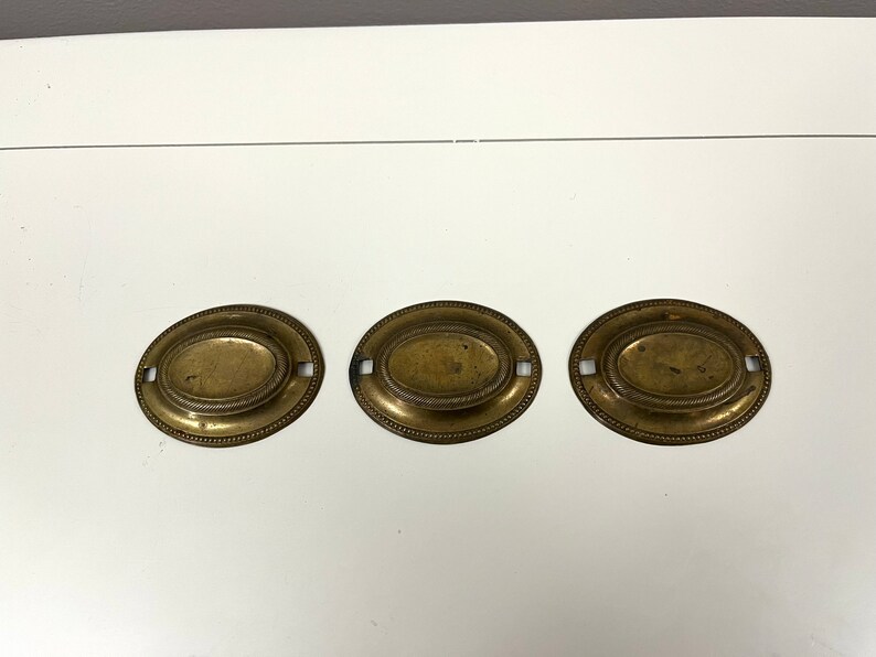 Antique Oval Drawer Handle Plate Medalion 1800s - Etsy