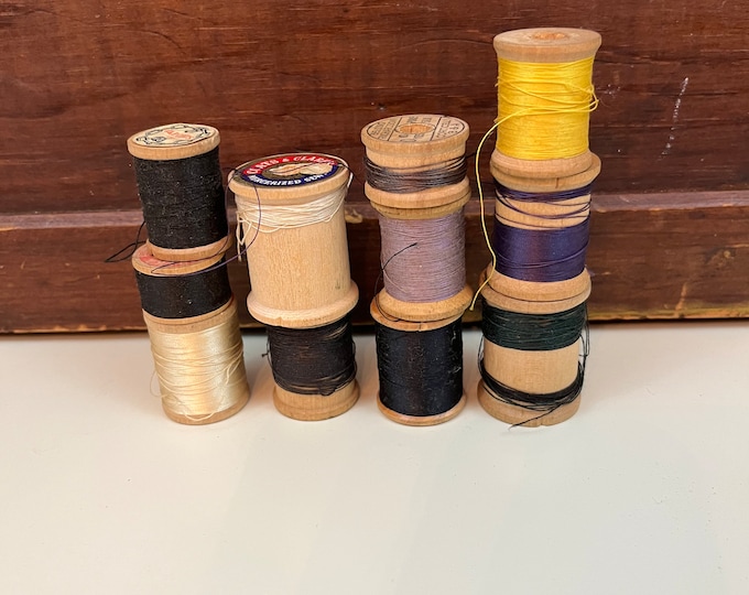 Vintage Spools of Silk Thread Shades of Black Craft Projects Belding ...
