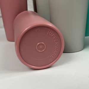 Vintage Graduated Cylinder Tupperware Tumblers Set of 12 Pink Mint ...