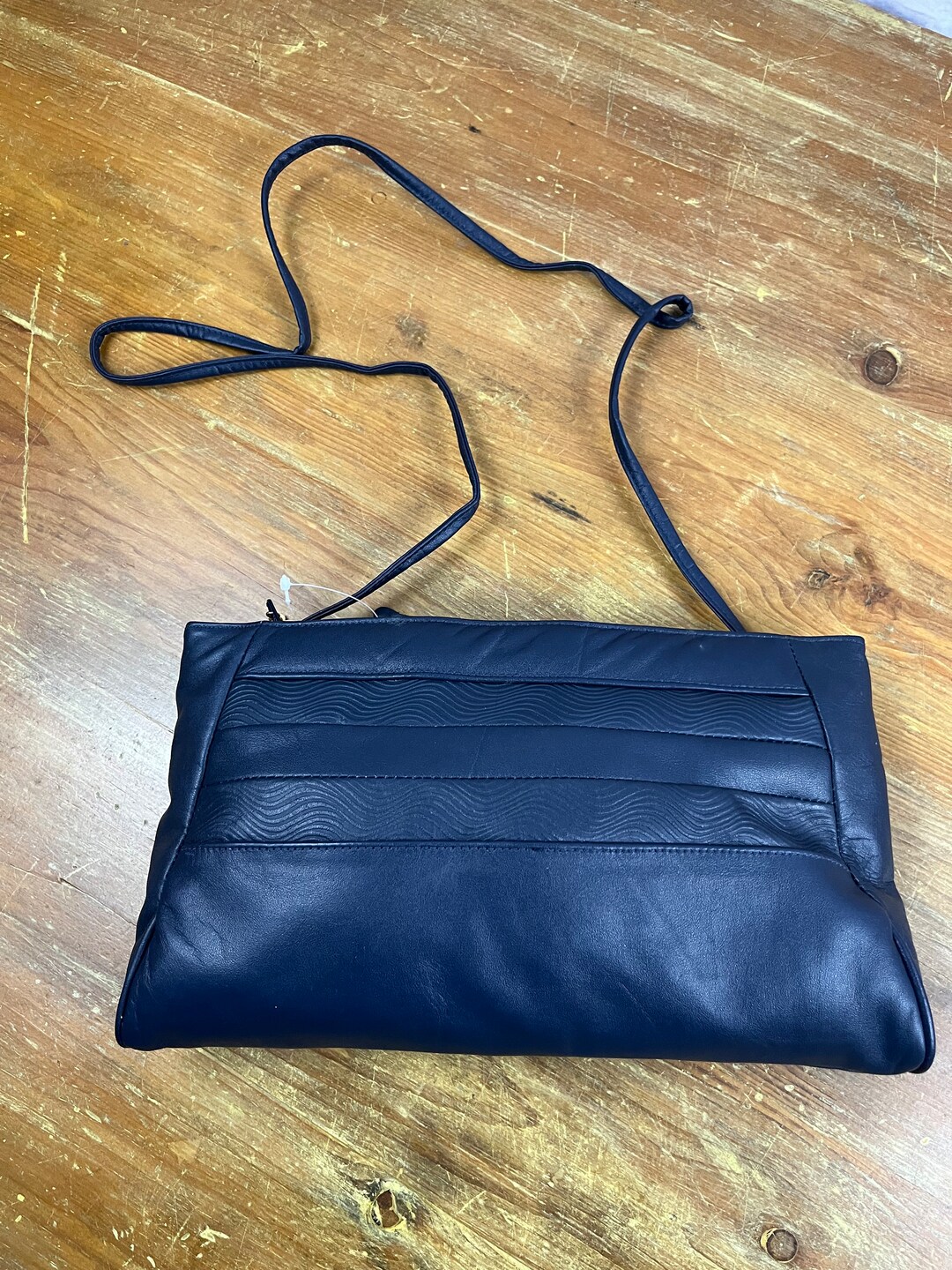 Vintage Blue Leather toni Brand Clutch or Shoulder Bag Folded Leather ...
