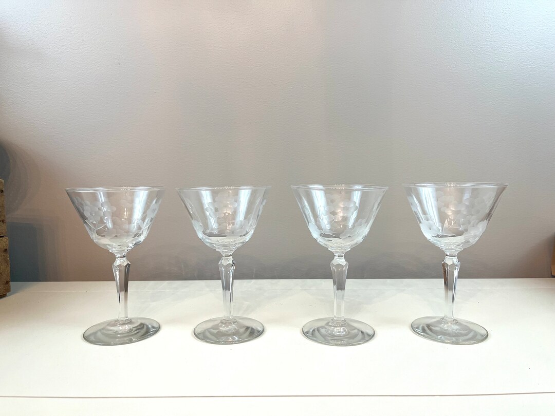 Vintage Embassy Libbey Glass Coupe Sherbet Glasses Fancy Cocktail ...
