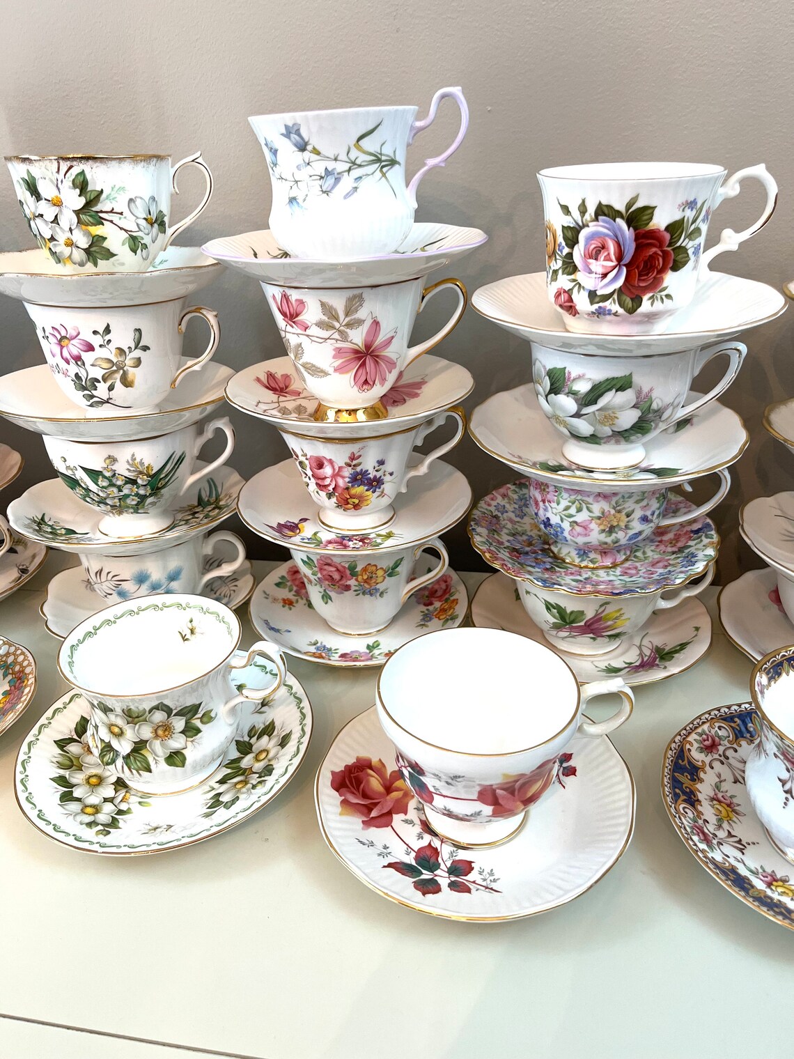 Gorgeous Vintage Mix & Match Teacup Sets Mismatched Tea Party - Etsy