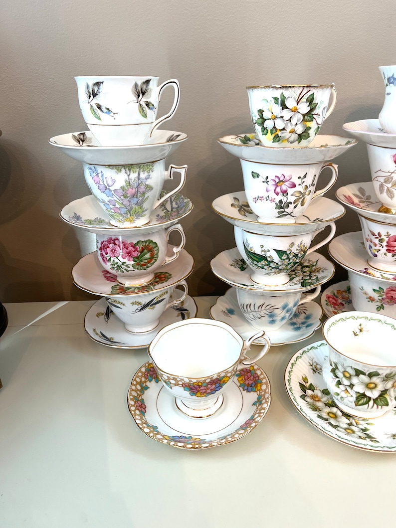 Gorgeous Vintage Mix & Match Teacup Sets Mismatched Tea Party - Etsy