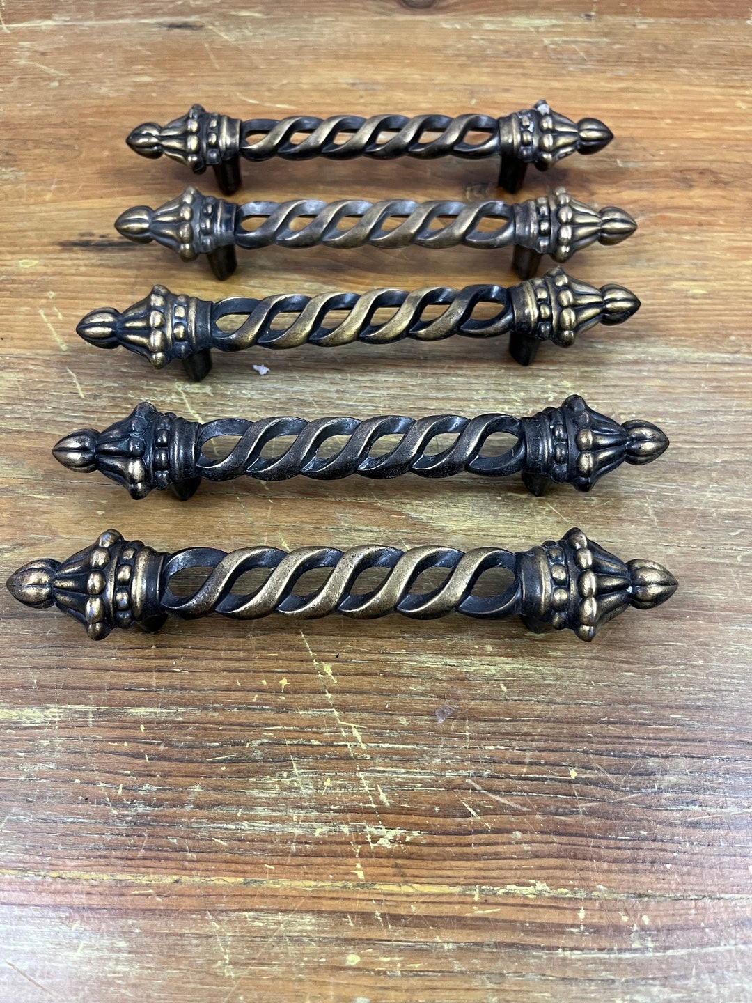 Vintage Drawer Pulls Rope Twist Gold and Black 6 Inch Long Cabinet ...