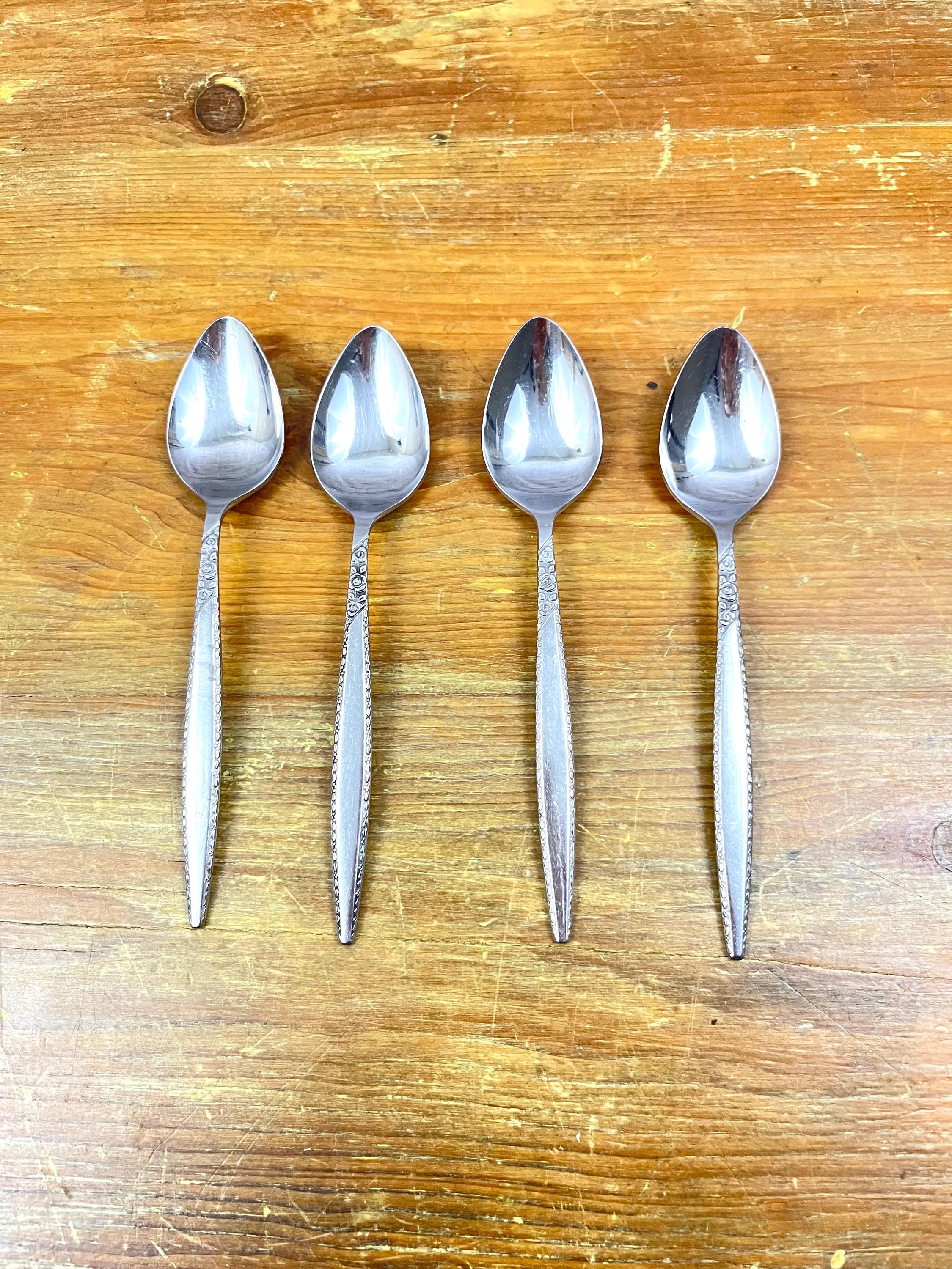 Vintage "trisha" Pattern Stainless Crown Royal Japan Flatware Teaspoons ...