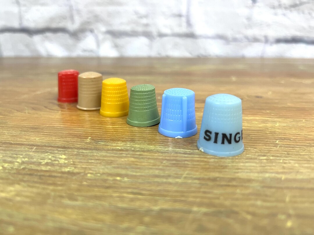 Vintage Plastic Singer Thimbles Primary Colors Set of 6 - Etsy