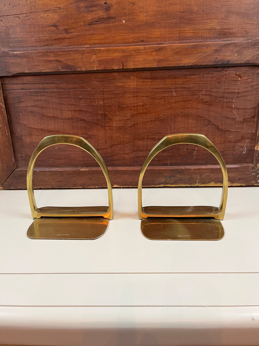 Vintage Pair of Brass Saddle Stirrups Bookends Horse Bit Bookends Gucci ...