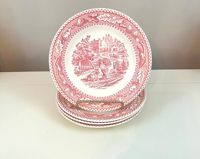 Royal Ironstone Memory Lane Red Transferware Dinnerware Bread and ...